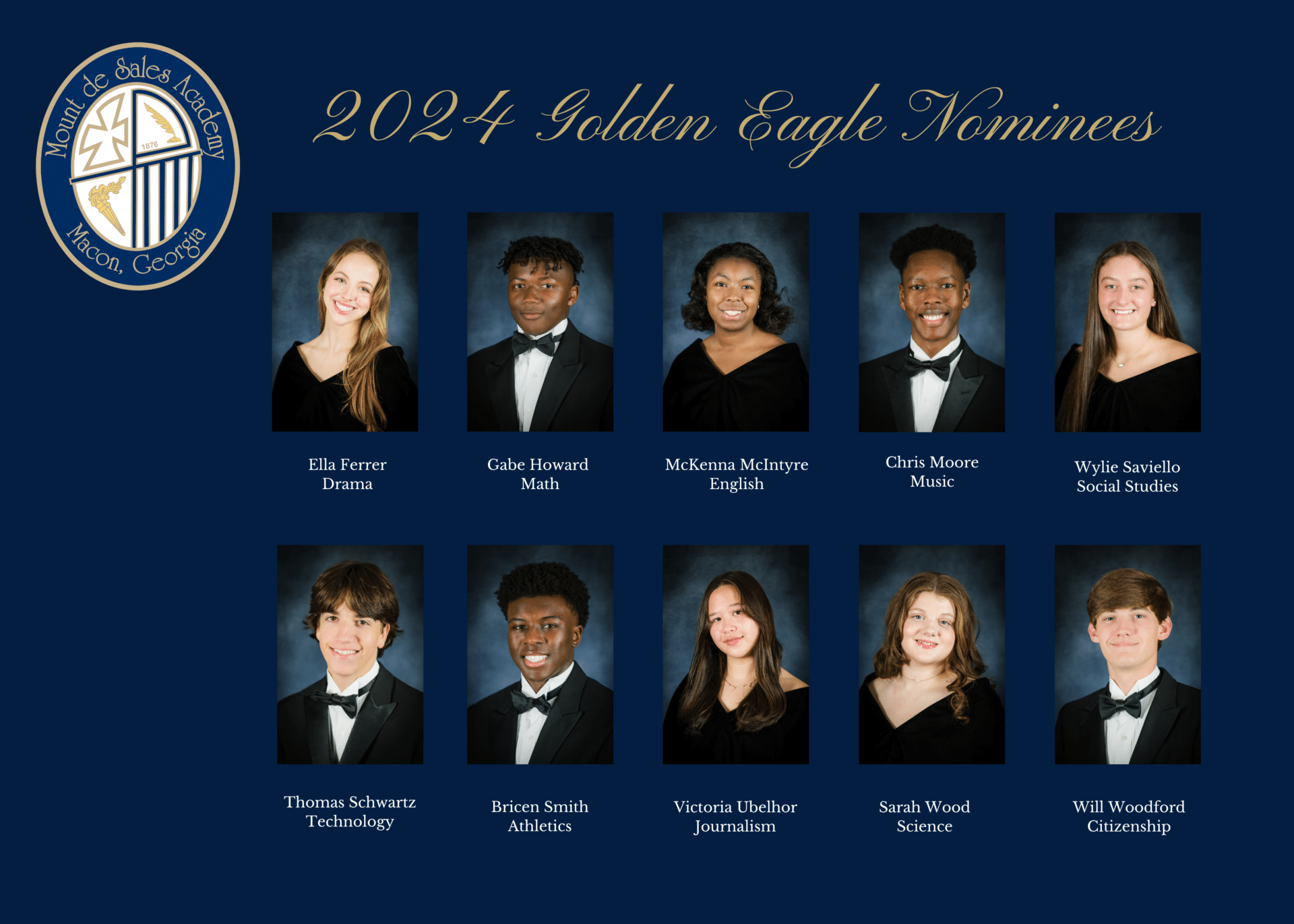 2024 Mount de Sales Golden Eagle Nominees - Mount de Sales Academy